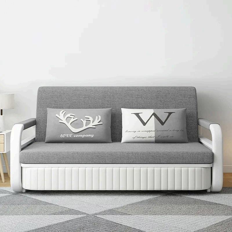 homary 62" Sleeper Sofa Bed with Storage,Modern Deep Gray Reversible Sleeper Sectional Sofa Cotton & Linen Upholstery (Light Gray)