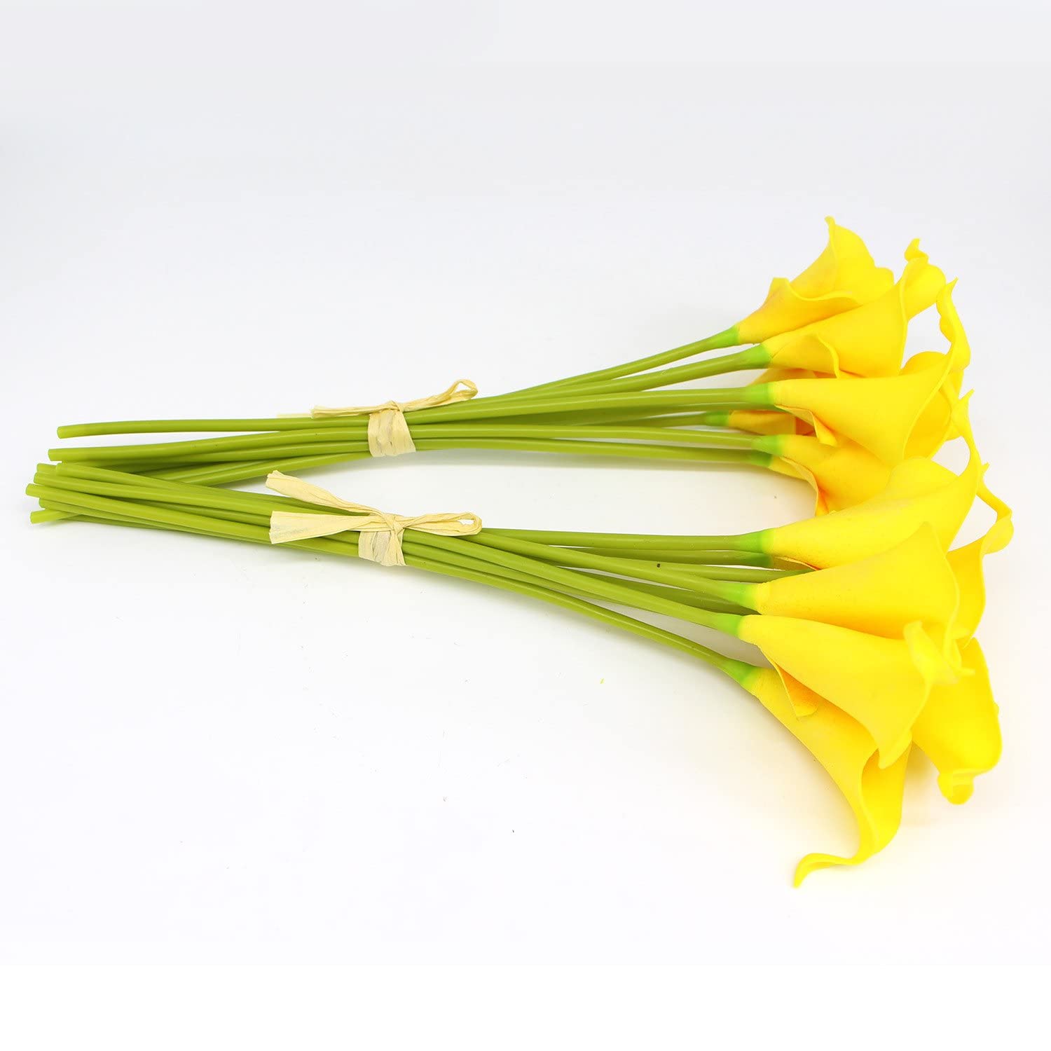 SHSYCER 18pcs Artificial Calla Lily Silk Flowers Home Garden Hotel Party Event Christmas Wedding Gift Decoration Artificial Flowers Calla Lily,Red in Yellow