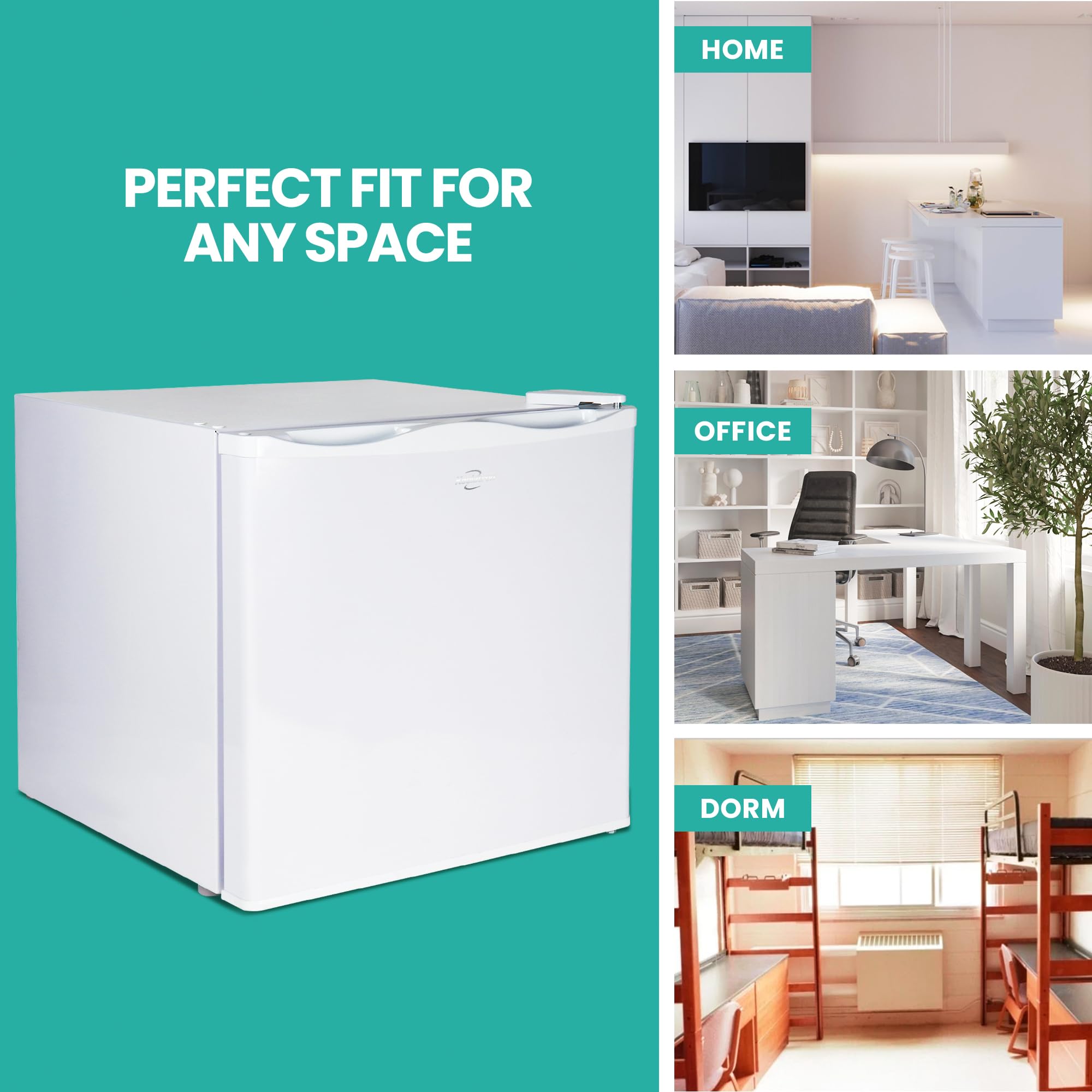 Koolatron Compact 1.2 Cu Ft Upright Freezer Reversible Door Removable Shelf External Temperature Control Quiet Compressor Space-Saving Flat-Back Design Ideal for Dorms Offices Apartments