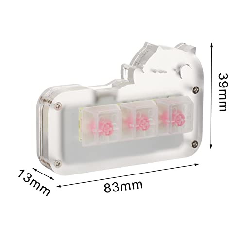 Funtasica Wired Mini 3 Key Game Keypad, Portable RGB LED Macro Programming Hot Swap Acrylic One Handed Transparent Keycap Mechanical Gaming Keyboard, Gold Pink Switch
