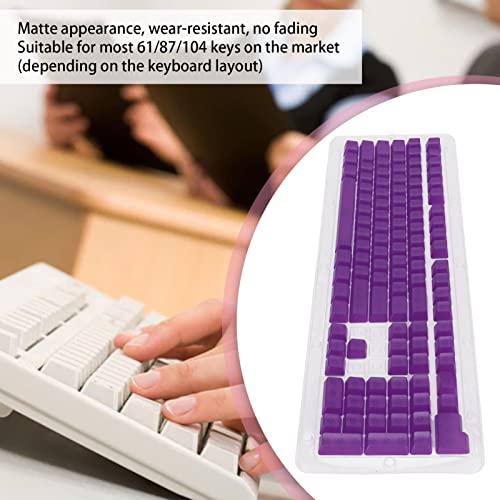 Full 108 Keys Keycaps, OEM Height Pudding DIY Transparent Keycaps Replacement Set for 61/87/104 Keys Mechanical Gaming Keyboard(Purple)
