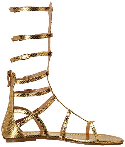 Ellie Shoes Women's 015-ZENA Flat Sandal, Gold, 8 M US