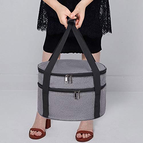 Double Decker Casserole Carrier for Hot or Cold Food,Pie Carrier,Casserole Carrier,Casserole Dish Carrying Case,Insulated Food Warmer Bag for Picnic