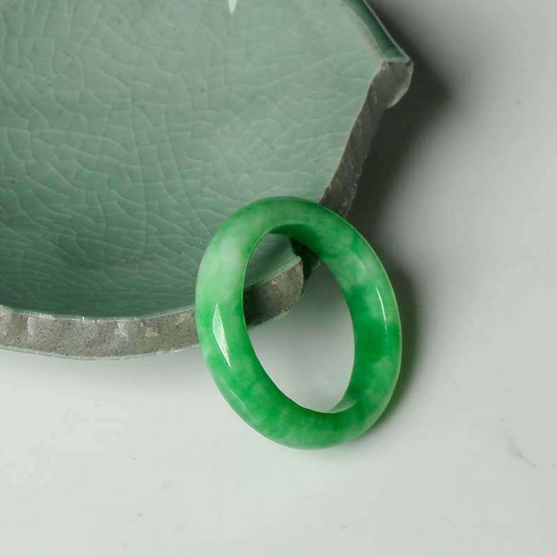 CJIAYUJEW Jade Rings for Women,Good Luck Green Jade Rings for Men,Size 6-12