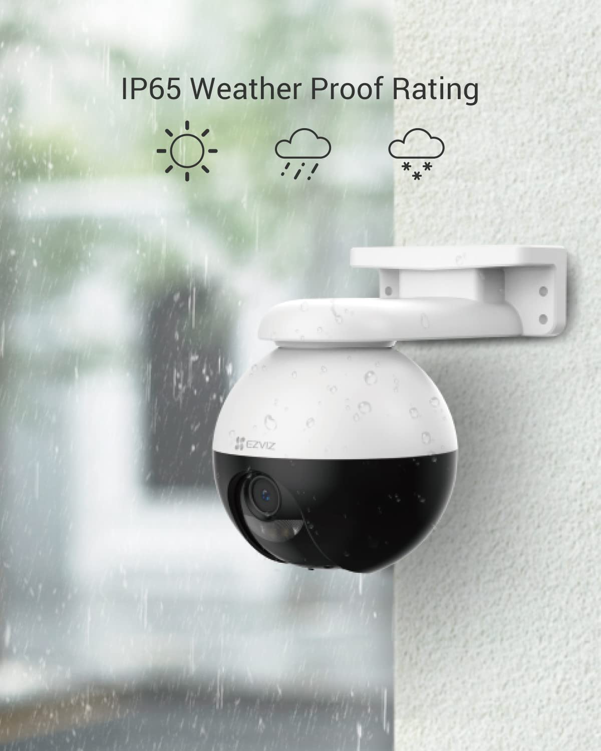 EZVIZ Security Camera Outdoor, Auto Tracking, WiFi Camera,Color Night Vision, AI Person Detection Two-Way Talk | C8W Pro 2K (4mm) Smart Plug T30-B