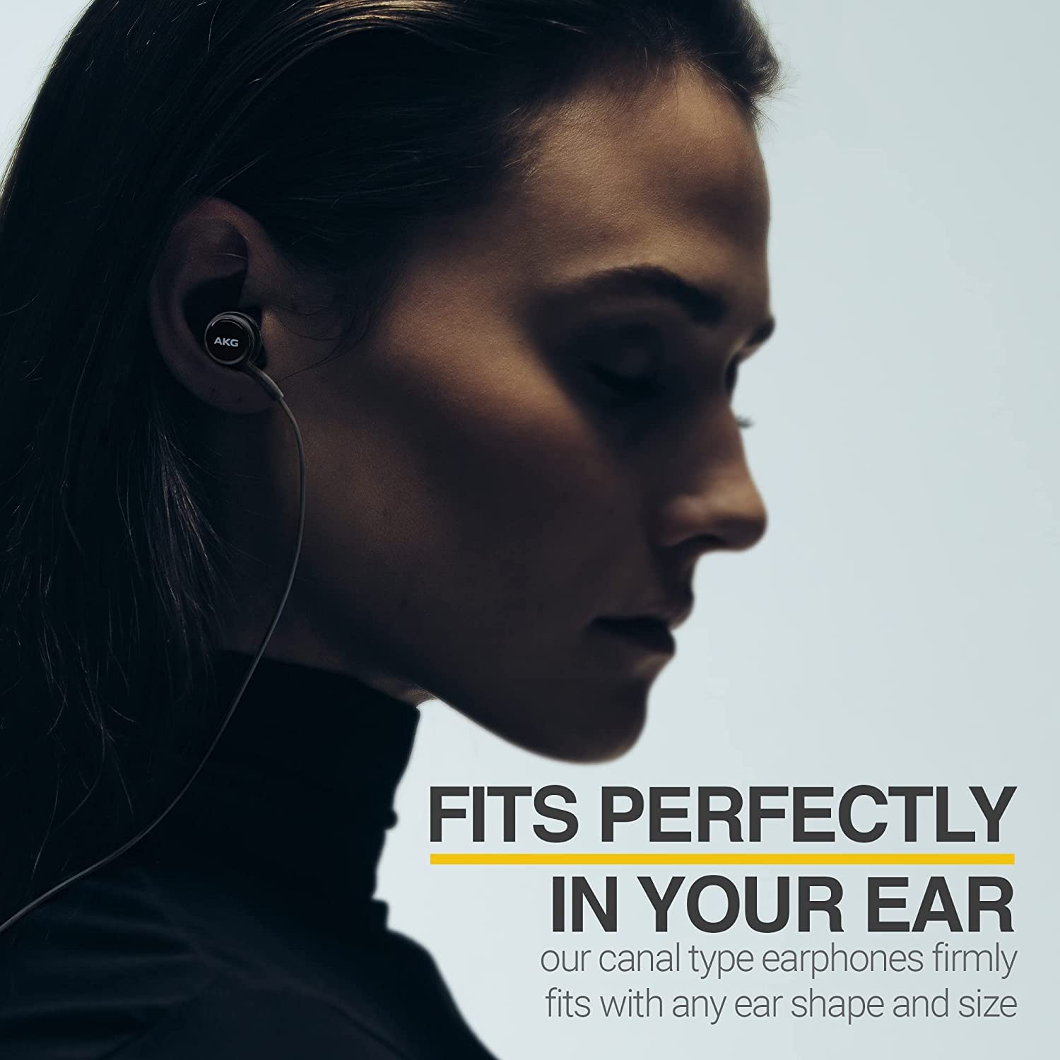 ElloGear 2023 OEM Earbuds Stereo Headphones for Samsung Galaxy S10 S10e Plus A31 A71 Cable - Designed by AKG - with Microphone and Volume Buttons (Black) with Carrying Pouch