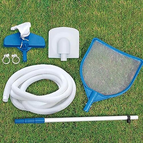 Funsicle 16' x 48" Oasis Designer Round Frame Outdoor Above Ground Swimming Pool Set with SkimmerPlus Filter Pump and Pool Cover, Dark Herringbone