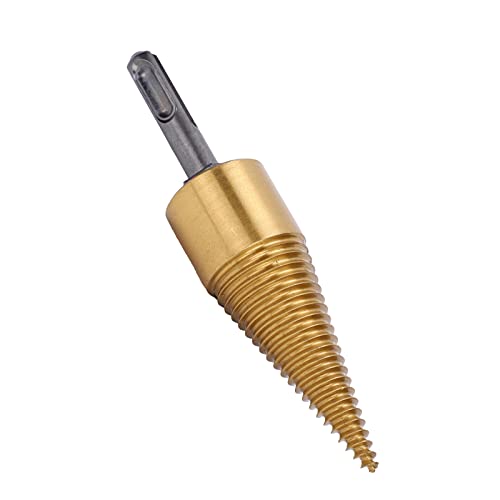 Drill Screw Cone Wood,Firewood Split Drill Bit Round Shank High Speed Steel Wood Cone Punch Accessories 32mm