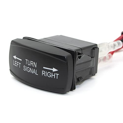 Universal ATV UTV Rocker Switch Turn Signals Street Legal Kit Side by Side Turn Signal Light Flasher Relay Wire Harness for Polaris RZR Ranger Turbo Can-Am (Non-Backlit, Green)