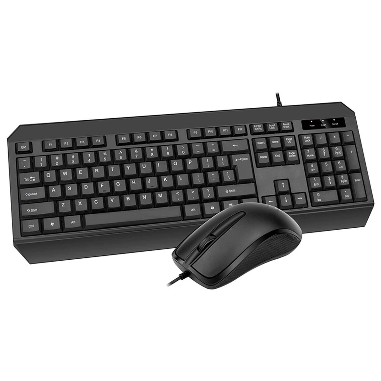 EXHNLE Wired Keyboard and Mouse Combo, USB Wired Corded Keyboard Mouse Set with Number Pad, with 104 Key Computer PC Gaming Keyboard for PC/Laptop