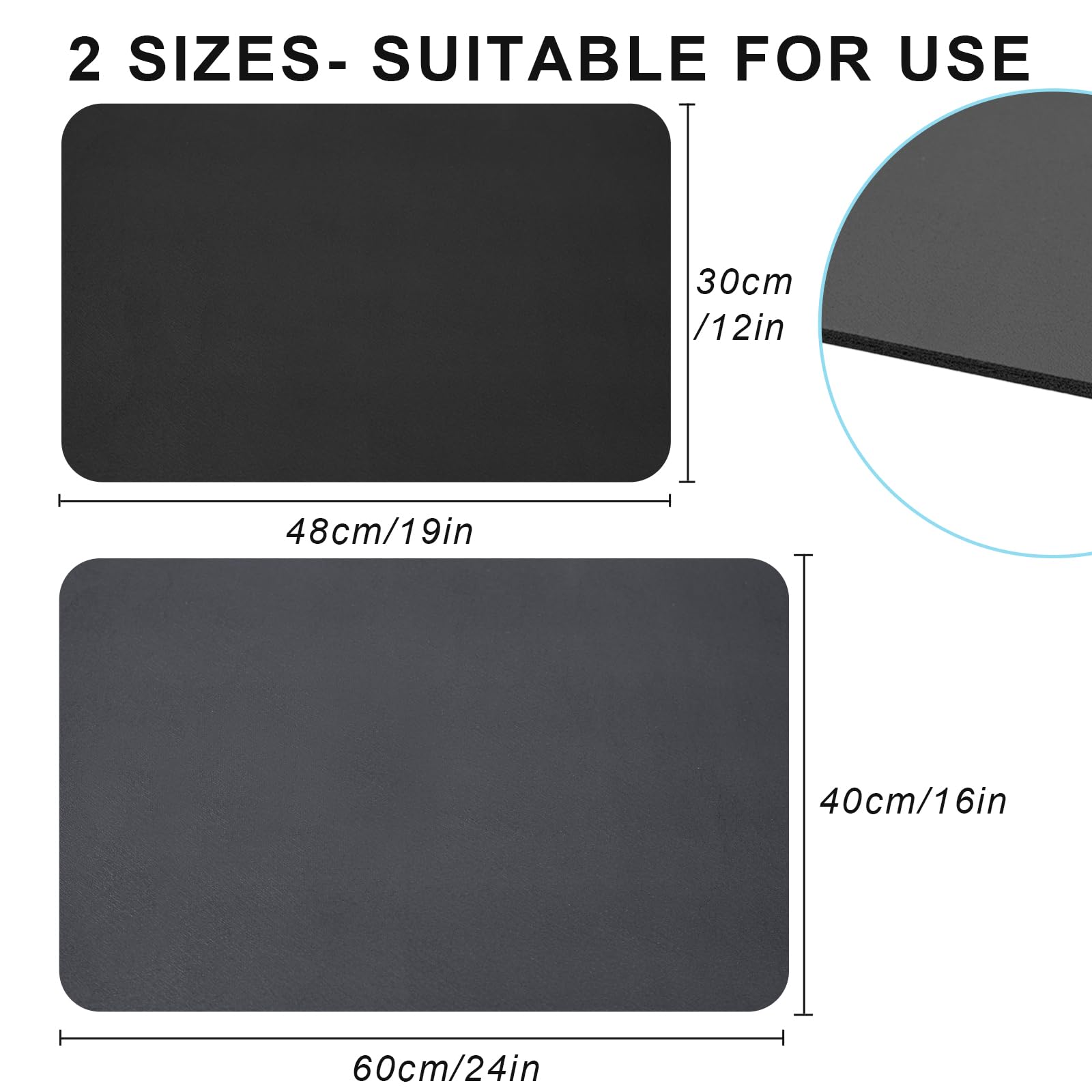 Coffee Mat for Kitchen, 12"x19" Absorbent Dish Drying Mat for Kitchen Counter, Hide Stains Rubber Backed, Coffee Bar Accessories, for Hidden Stains on Kitchen Countertops and Under Coffee Makers