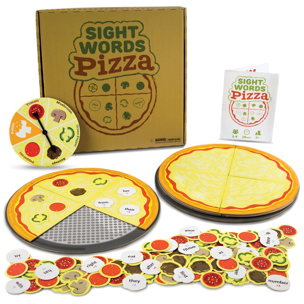 Pint-Size Scholars Sight Words Pizza Board Game | 120 Vocabulary Words for Reading & Spelling Readiness (Dolch & Fry) | Educational Learning Board Games for Kids | Teaching Tool for Parents & Teachers