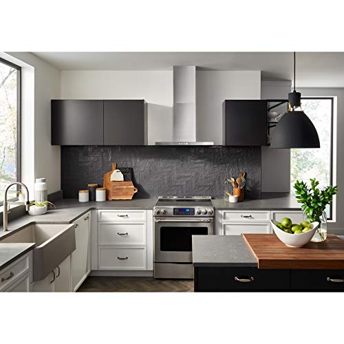 Broan-NuTone BWT2304SS 30-inch Wall-Mount Convertible Chimney-Style T-Shape Range Hood with 3-Speed Exhaust Fan and Light, 450 Max Blower CFM, Stainless Steel