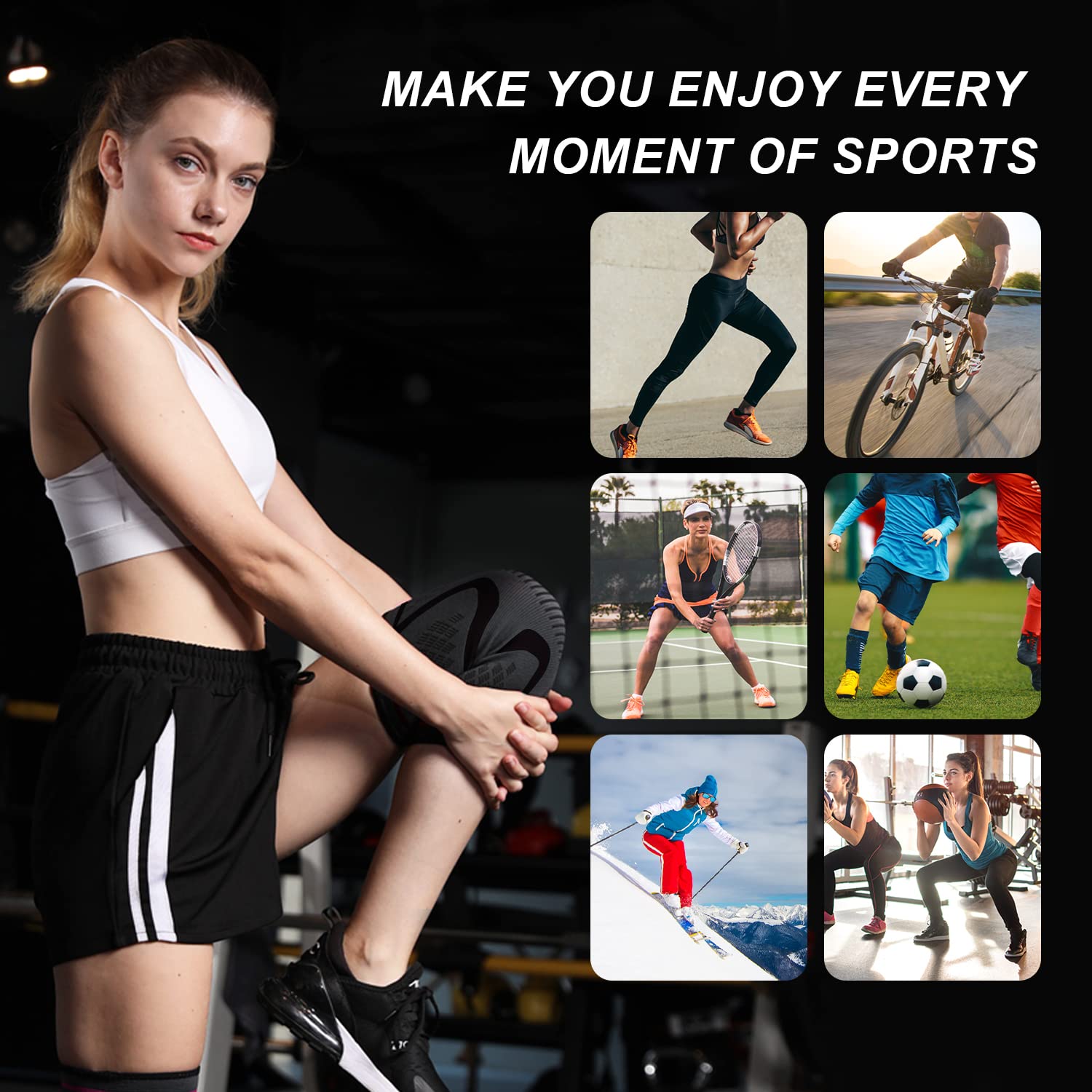 CosySun 2 Pack Knee Brace Knee Compression Sleeve Support for Men Women Knee Pads for Running Hiking Meniscus Tear ACL Arthritis Joint Pain Relief L Black