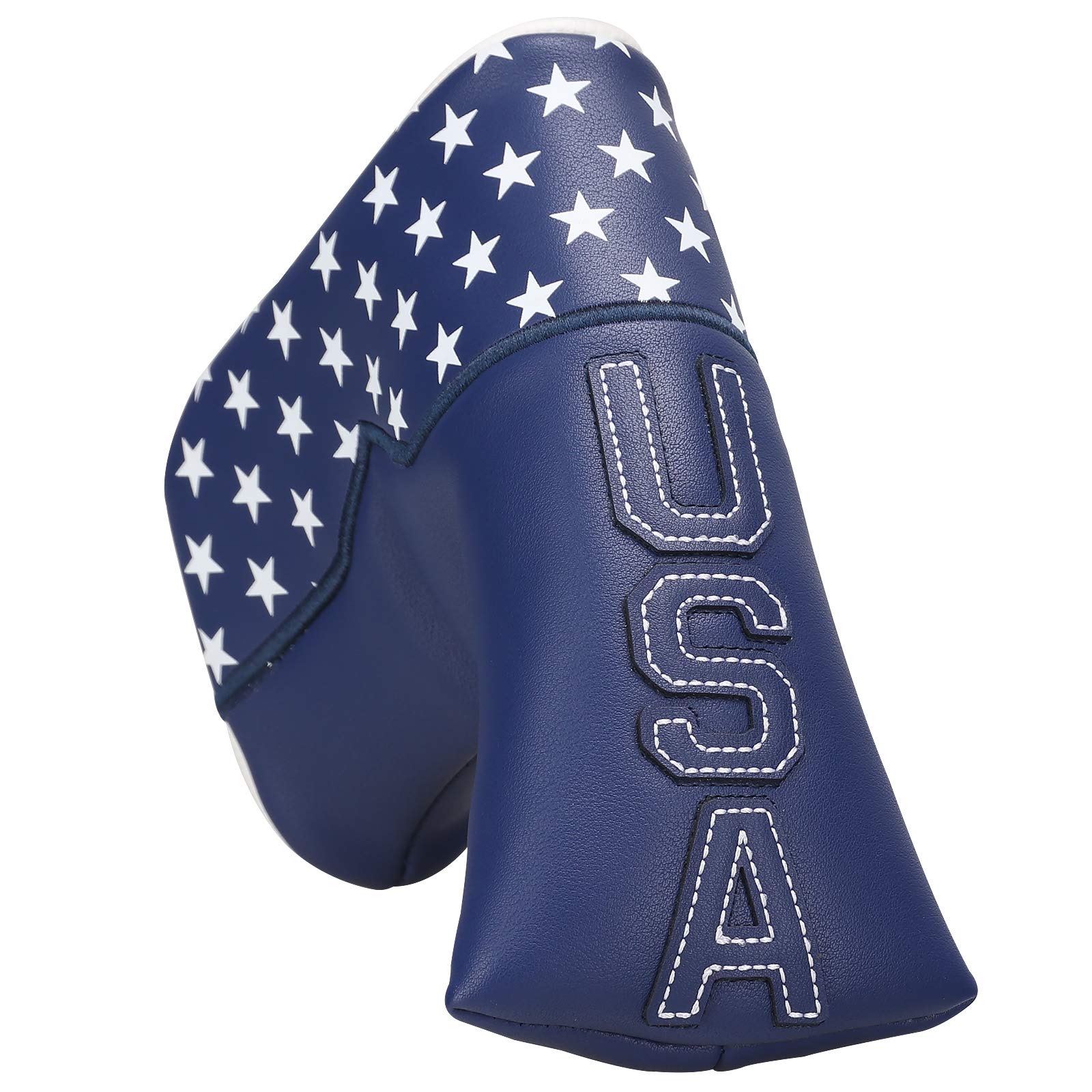 CRAFTSMAN GOLF USA US Flag Stars Leather Golf Blade Head Cover Putter Headcover Magnetic Closure for Scotty Cameron Odyssey