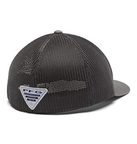 Columbia Unisex PFG Mesh Ball Cap, Titanium/Black/Hook, Large/X-Large