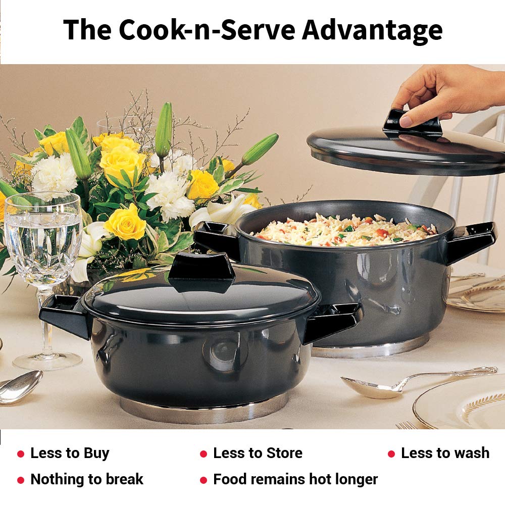HAWKINS Futura Hard Anodised Cook-N-Serve Bowl Black 6 L