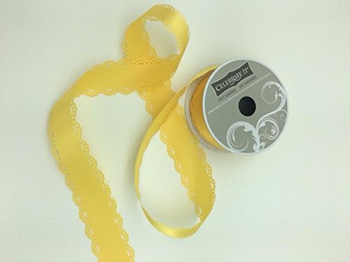 Celebrate IT- Ribbon ribbon with lace edge (yellow) 1.5 in x 18ft
