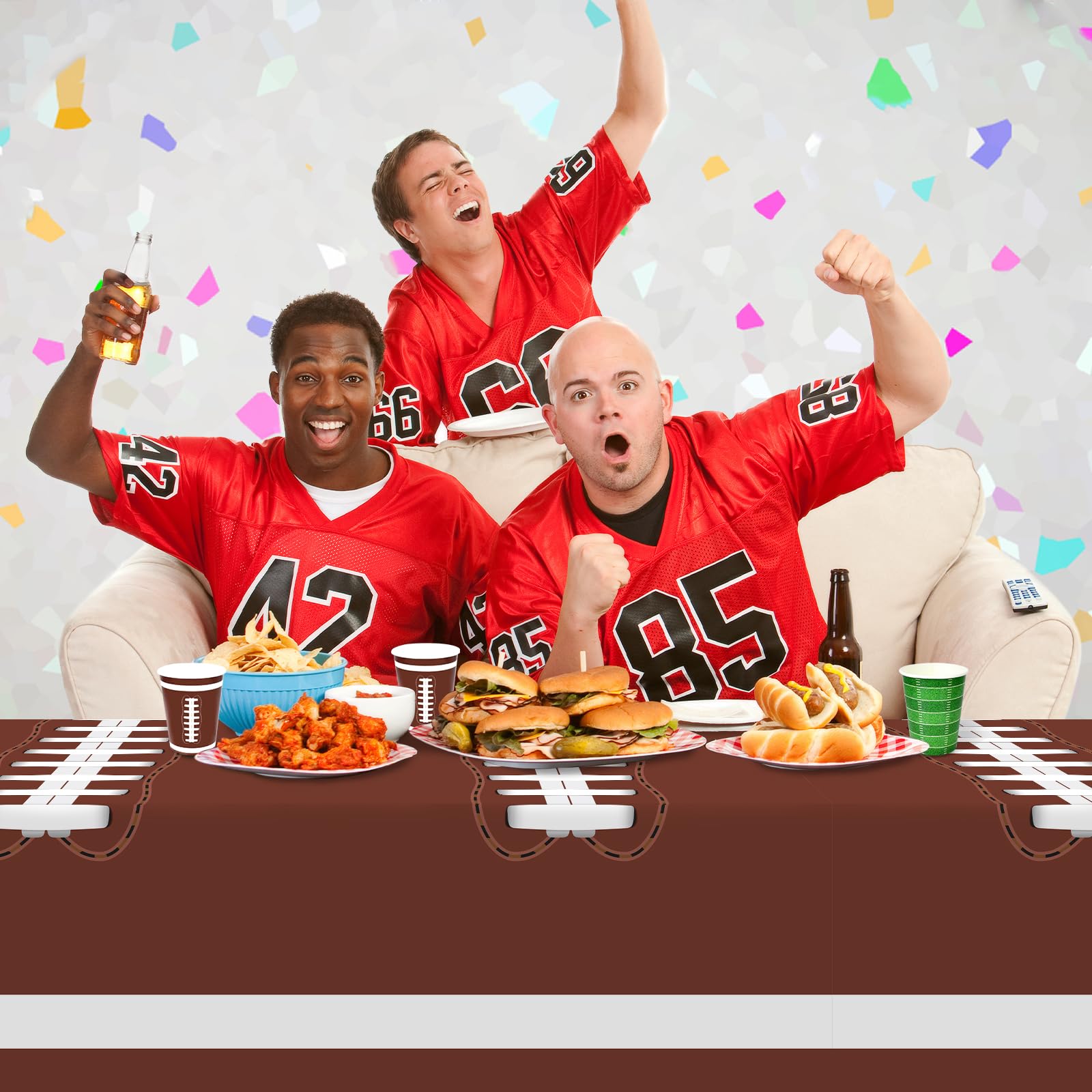 Football Party Decorations Disposable Tablecloth Plastic Touchdown Table Cover for Birthday Party Football Party Games Decoration 54 X 108Inch,2 Pack