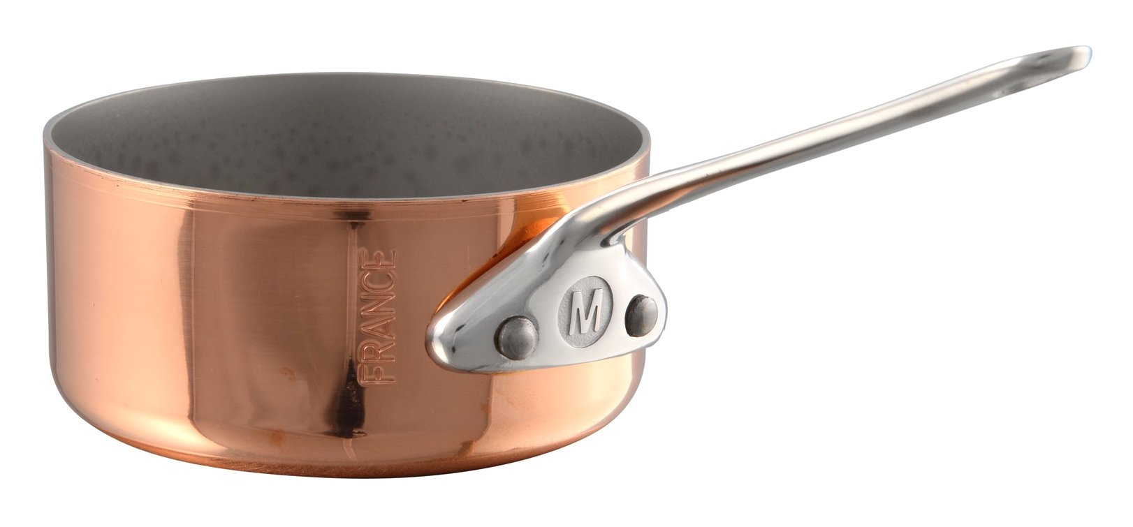 Mauviel M'Minis 1 mm Copper & Stainless Steel Mini Saute Pan With Stainless Steel Handle, 3.54-In, Made in France
