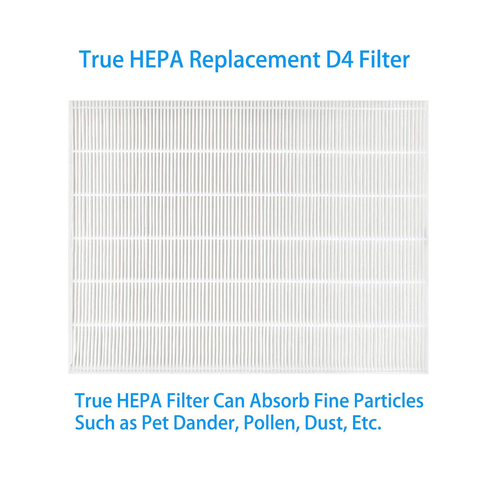 D480 H13 True Hepa Replacement Filter D4 Compatible with Winix D480 Air Purifier, 4 Pack Activated Carbon Filters, Item Number 1712-0100-00, True HEPA D4 Filter
