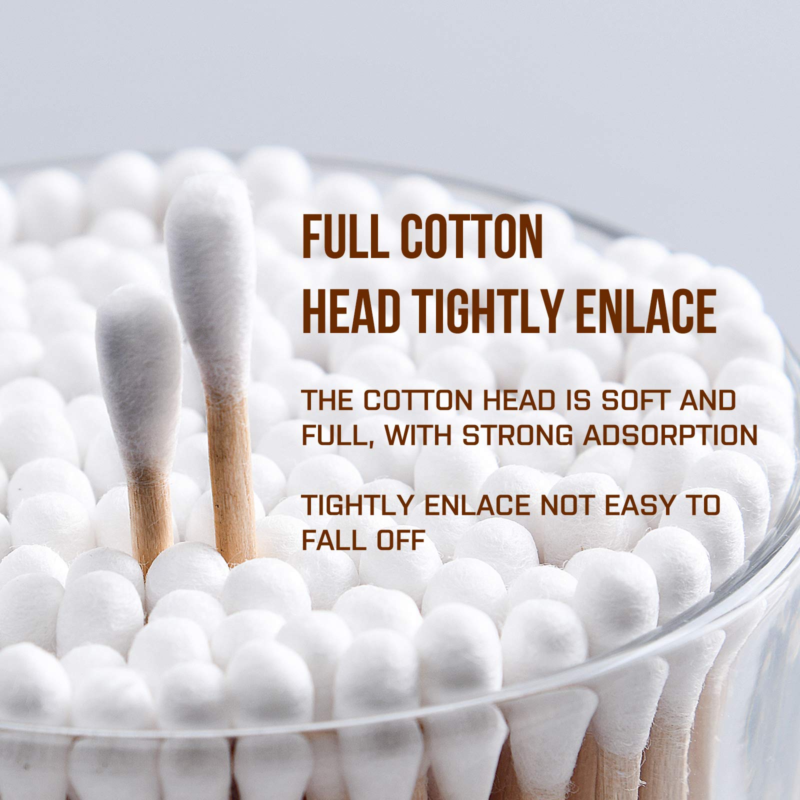 Cotton Swabs 500 Pieces with Wooden Handles Cotton Tip for Gun Cleaning Jewelry Ceramics Electronics in Storage Case