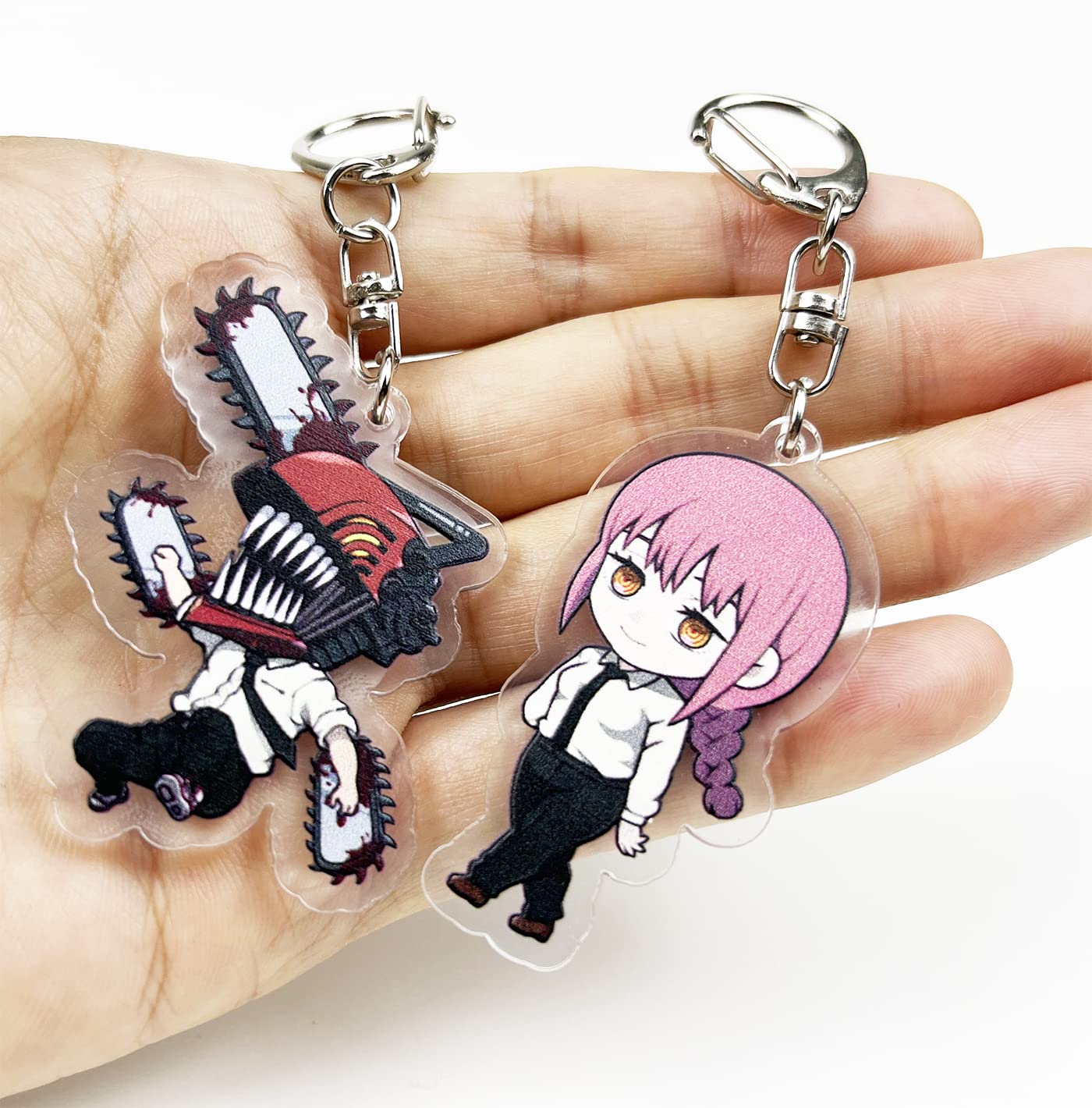 DAANAH 7Pcs Chainsaw Man Keychains Power Reze Tatsuki Fujimoto Cosplay Cute Cartoon Anime Keyrings