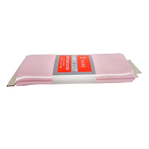 Shason Special Occasion Costume Satin Precut Fabric 57/59" for Weddings, Parties, Sold by Packs, Multiple Colors Available (2 Yards, Light Pink)