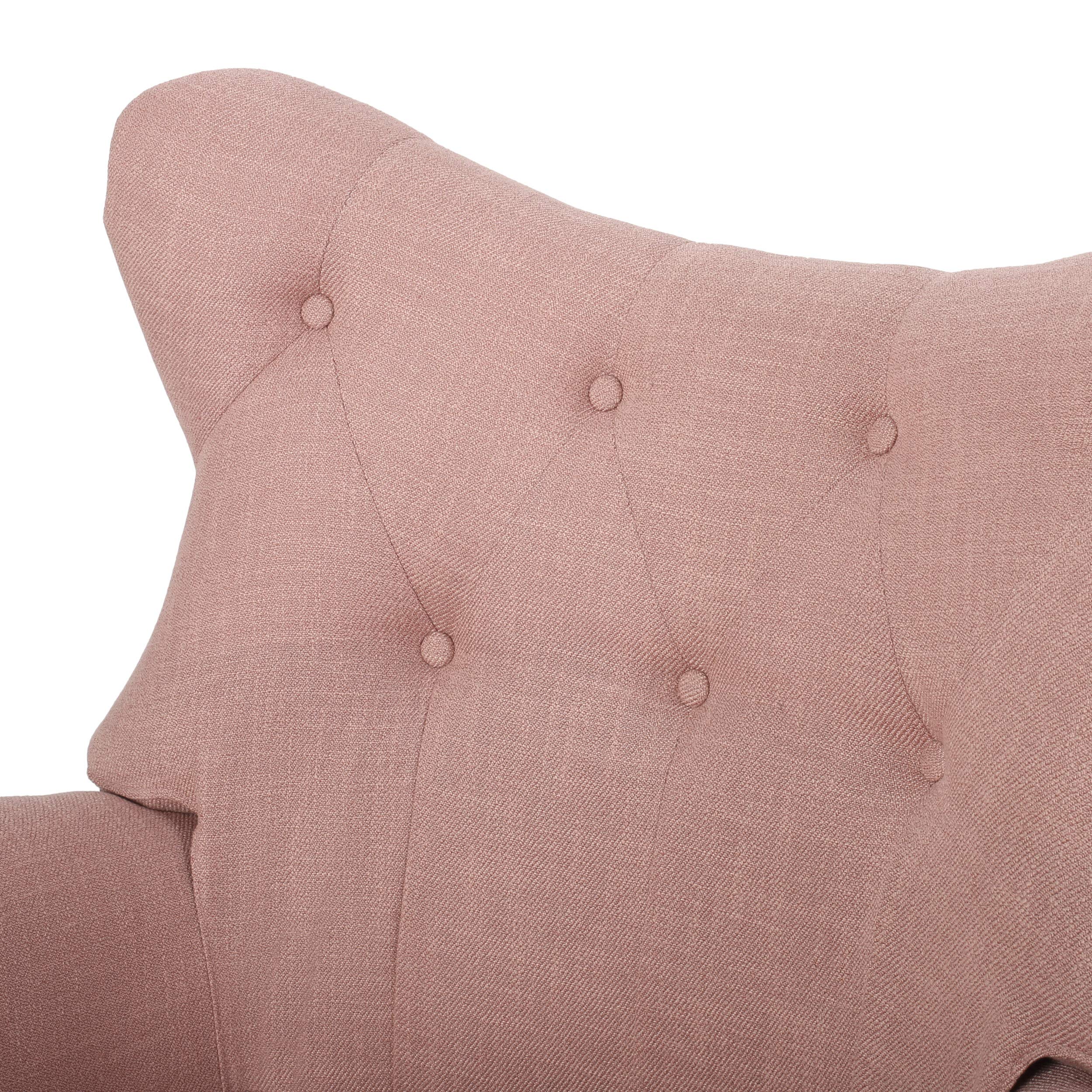 Christopher Knight Home Mandy Velvet Accent Chair, Dusty Rose, Dark Brown