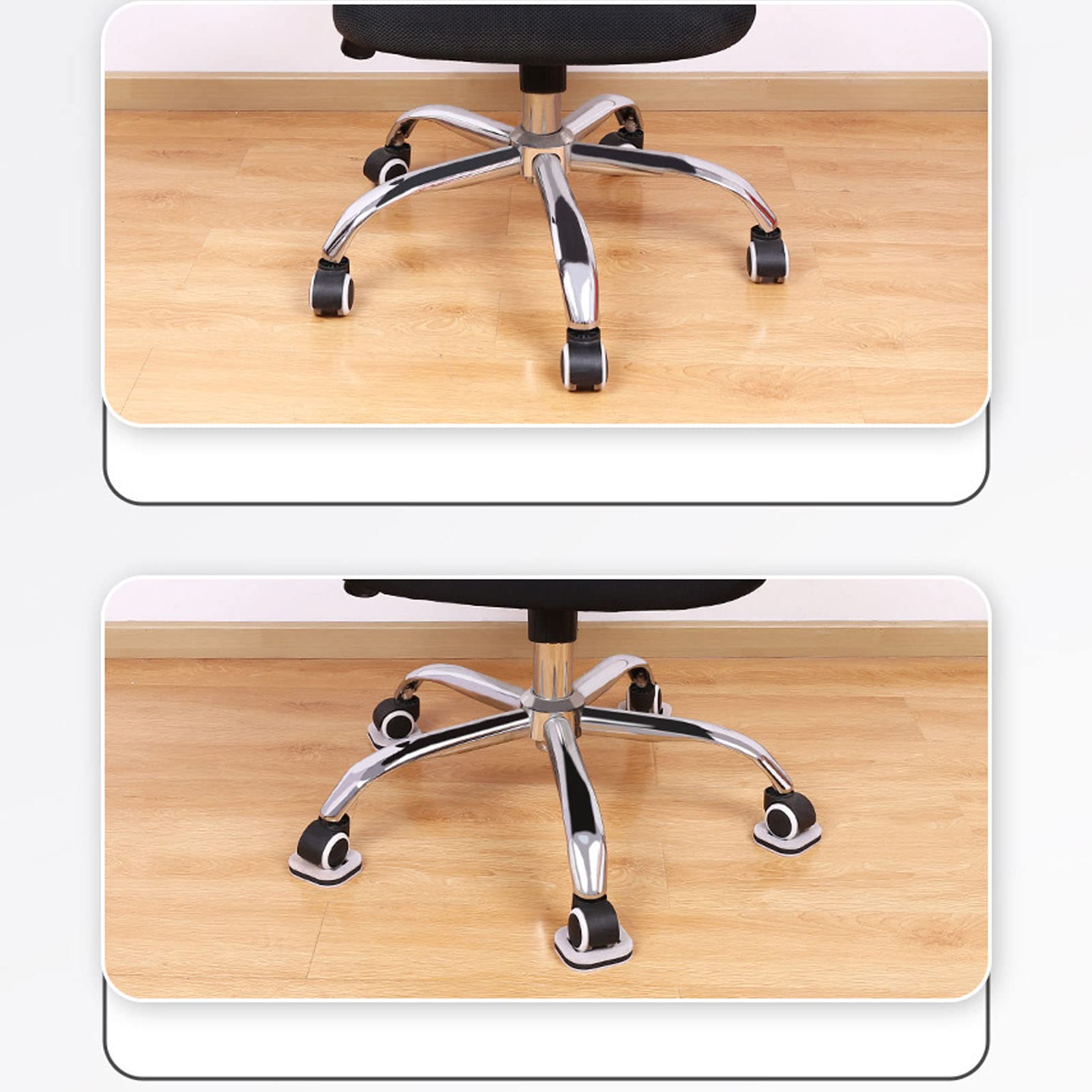 FeltCasterCup, Concave Design ChairWheelFeltPad Rectangle for Hardwood Floor