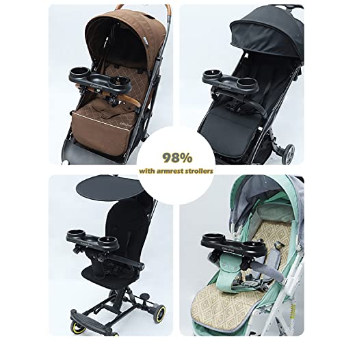 Snack Tray for Baby Stroller,Stroller Tray with Cup Holder,Outdoor Accessories for Babies and Kids.Two Cup Holders with One Snack Tray.