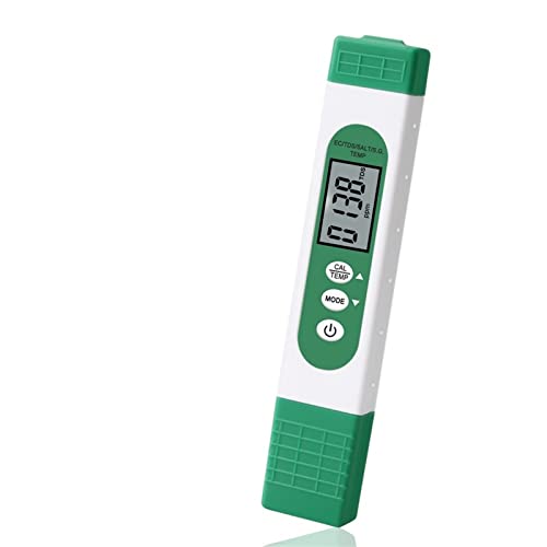 Digital Tester 5 in 1 EC/TDS/Salt/S.G/Temperature Portable Digital Water Quality Tester Water Purity Temperature PPM Test Instrument