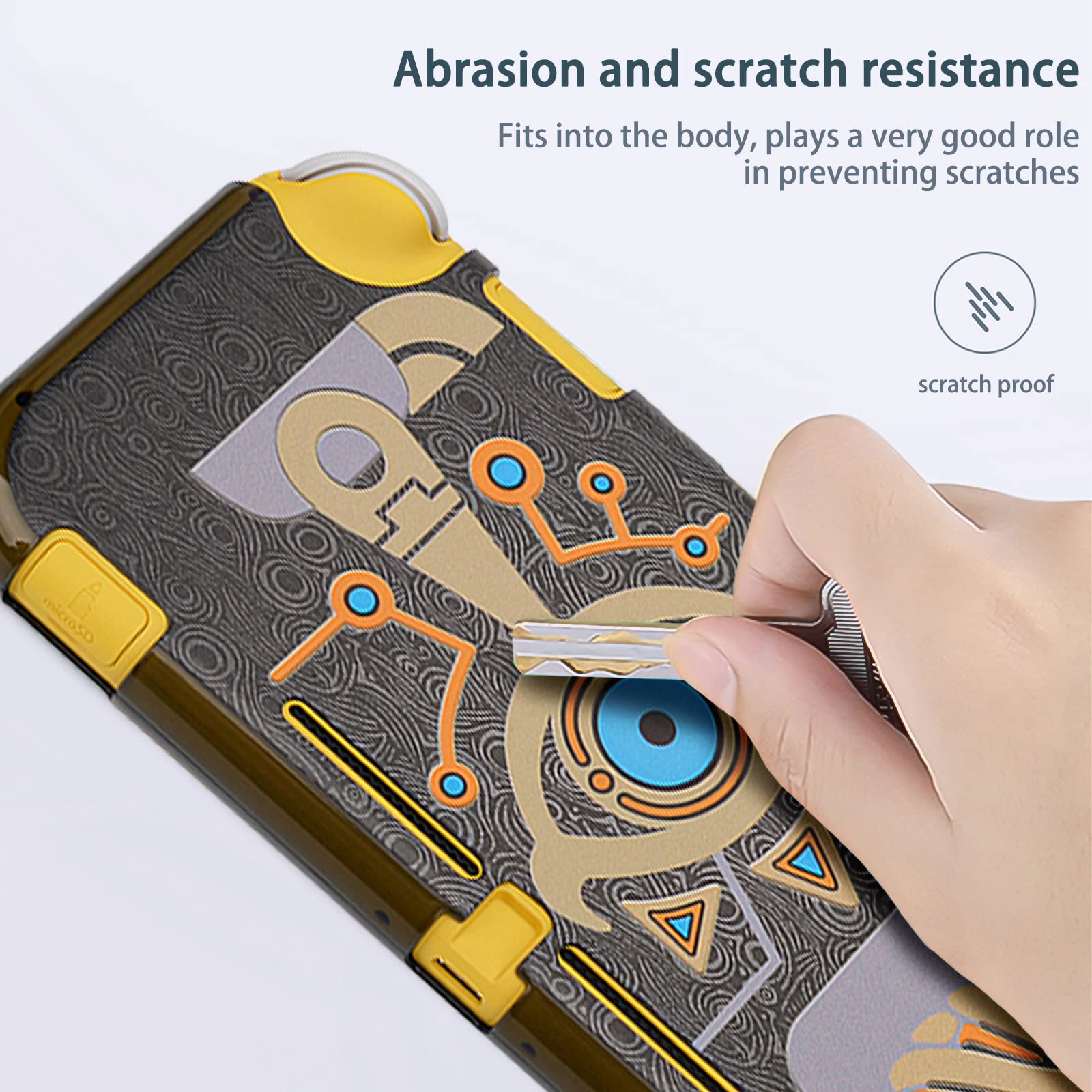 Dabozi Protective Case for Switch Lite of Zelda Breath of The Wild,Hard PC Shock-Absorption and Anti-Scratch Design, Embossed with Sheikah Slate Eye Compatible Switch Lite