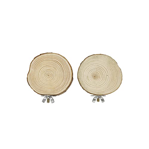 Meprotal 2Pack Bird Perch Stand for Cage, Natural Wooden Parrot Platform, Wood Bird Perch Bird Toy for Canary Parakeet Cockatiel Parrot Budgie Sparrow (3.3inch)