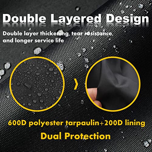 GEHENG Runtime Generator Cover, 100% Waterproof Generator Cover, Double Layer Design, All Weather Use, Extra Heavy Duty 600D Water Resistant Polyester Tarp, 32"x24"x24", Tear-resistant, black.