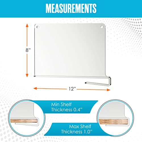 Shelf Dividers, Acrylic Divider Closet Organization, Clear Shelves Separators, 8 Pack, 11"x8", Plastic, Vertical Shelving Organizer, For Closets, Store, Clothes, Purse, Sweater, with Clip | Houseables