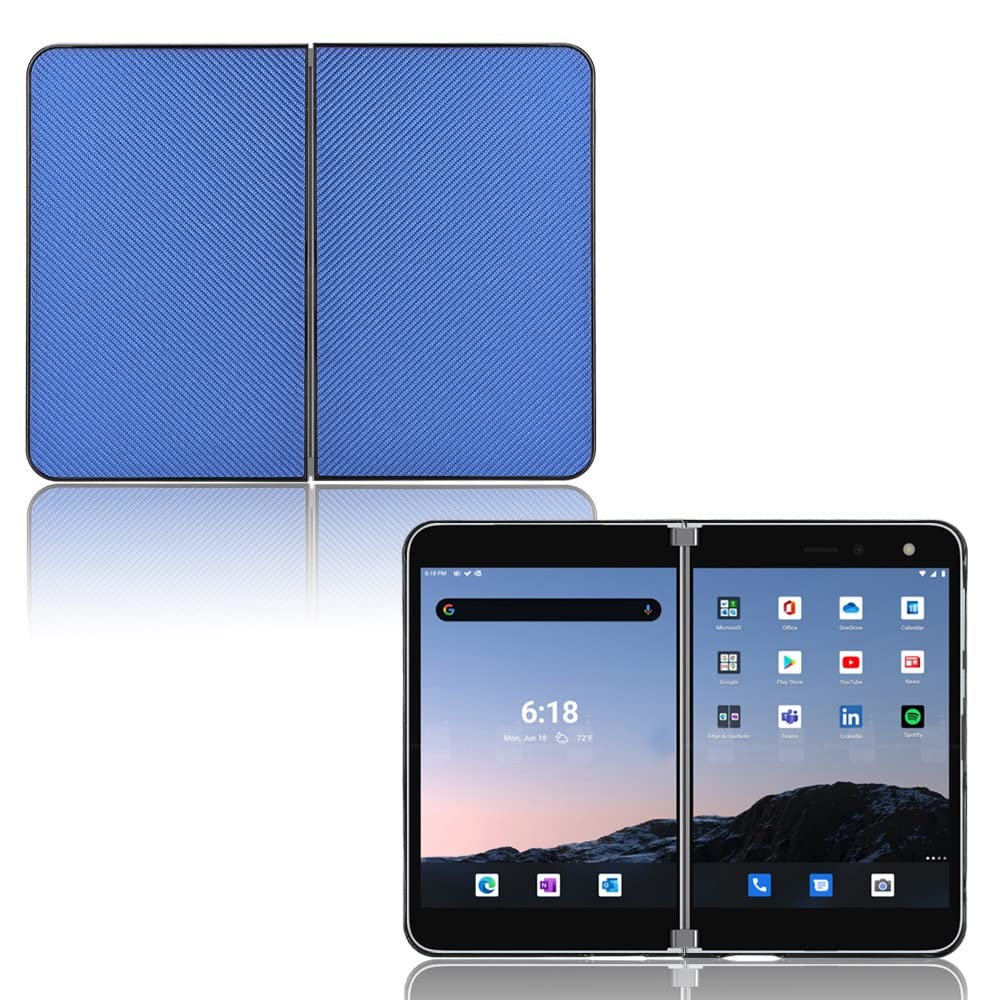 Cell Phone Flip Case Cover Compatible with Microsoft Surface Duo Case,Ultra-Thin Leather Shockproof Protection case,PC+PU Leather Flip Folio Case (Color : Blue)