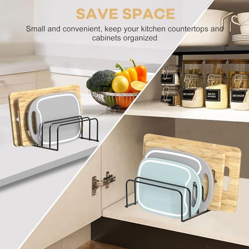 Fikoksol Cutting Board Organizer, [2-Pack] Cutting Board Holder Rack Baking Cookie Pan Sheets Cooling Small Racks Storage Stand for Kitchen Cabinet Countertop Bakeware Organizer 7.08 x 5.51 x 3.15 in