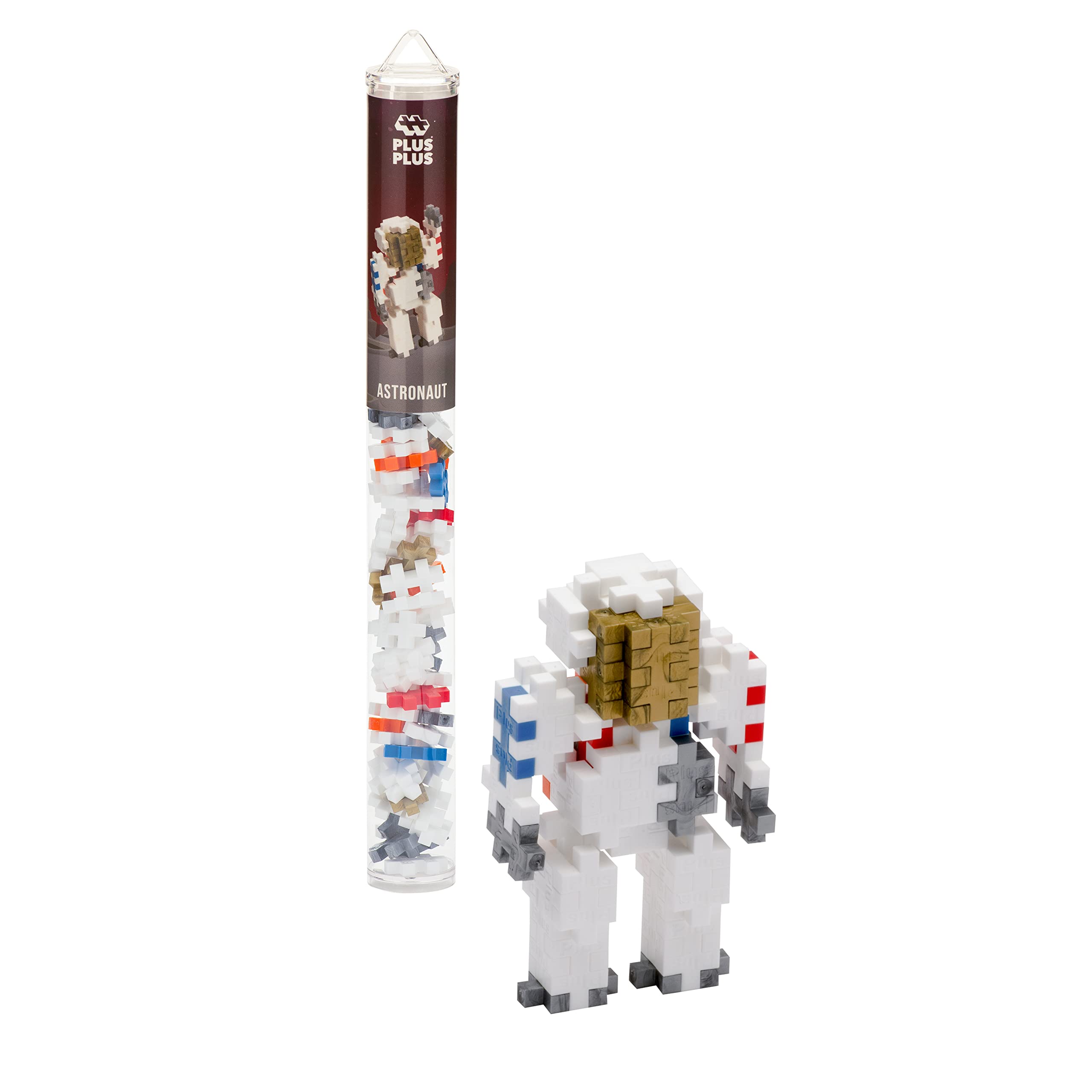 PLUS PLUS - Explore Space Bundle - Moon Baseplate & Astronaut, Alien 70 pc Tubes - Construction Building Stem/Steam Toy, Interlocking Mini Puzzle Blocks for Kids