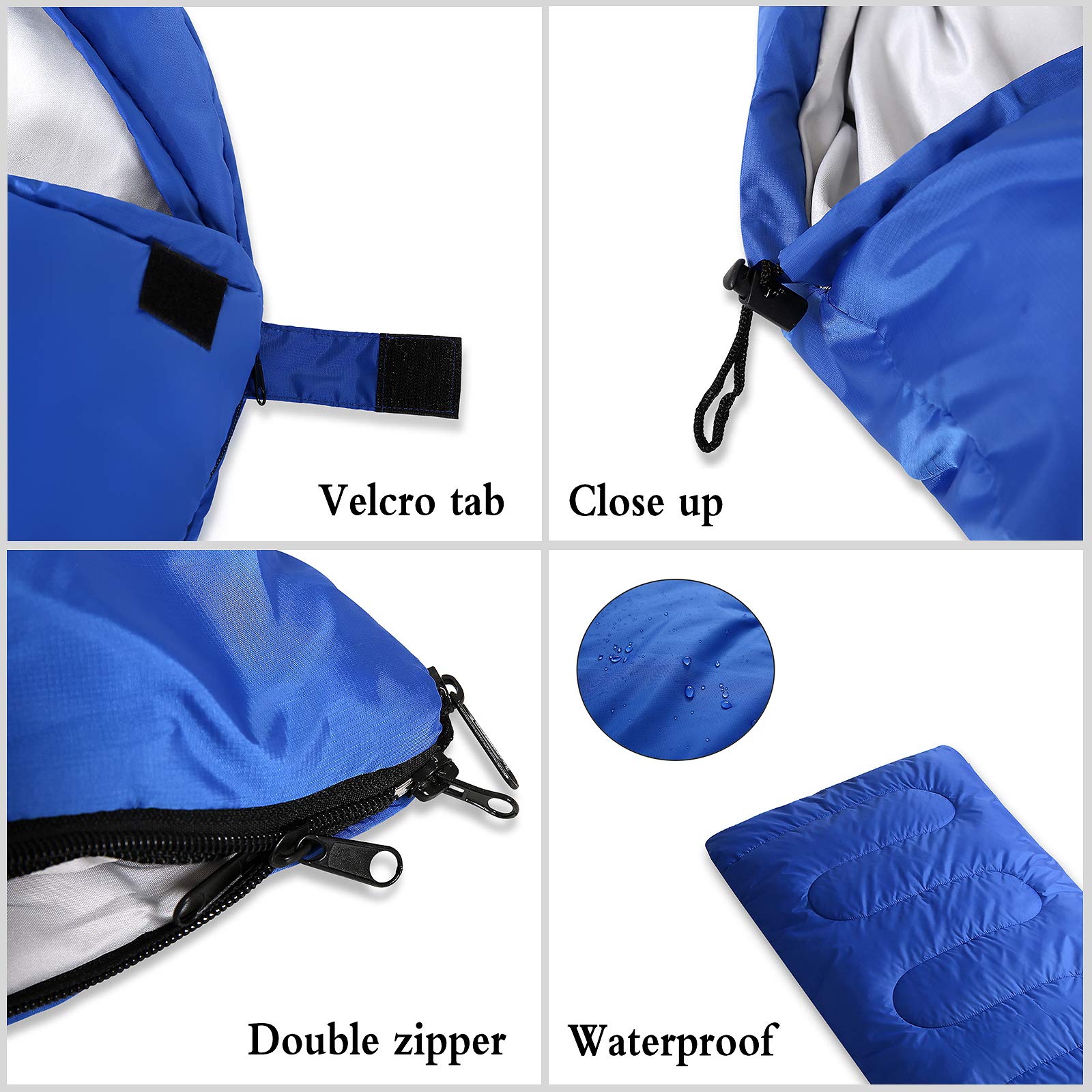 COHOME Sleeping Bag - Adults & Kids (Summer)-Warm and Cold Weather Lightweight Waterproof Camping Backpacking Hiking Outdoor & Indoor Use Bag with Compression Sack.