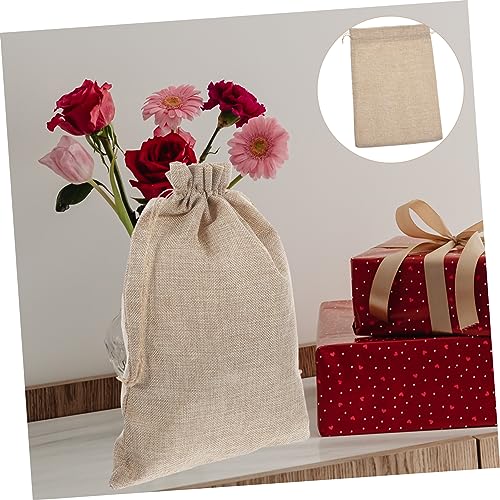 COHEALI Drawstring Bags Small 10Pcs gift bag Drawstring Bags For Gifts Large Drawstring Bags Drawstring Bags Bulk Convenient Bags Christmas rope comb cloth bag 35c Cotton linen