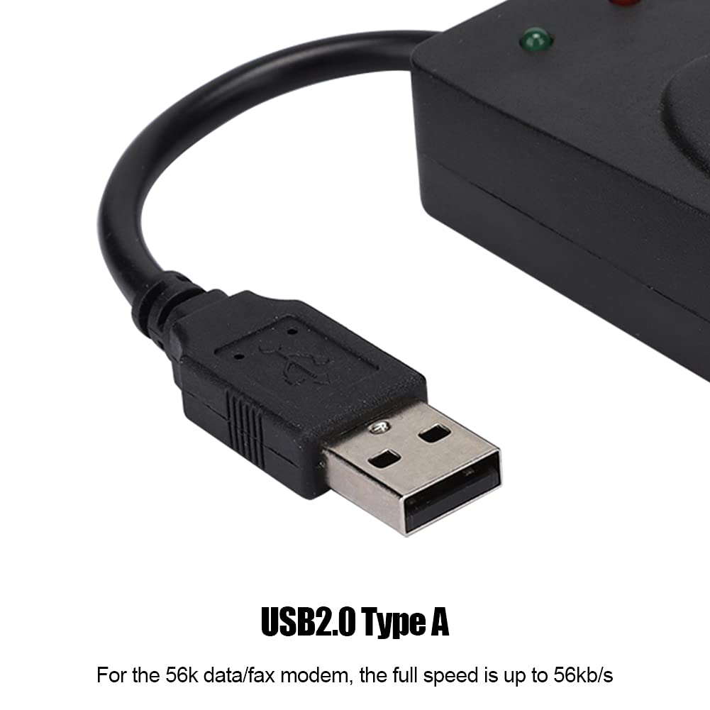 Fax Modem, Dual Port USB2.0 56K External Modem Driver, Plug and Play USB Modem, for Win 7/Win 8/Win 10/Win XP