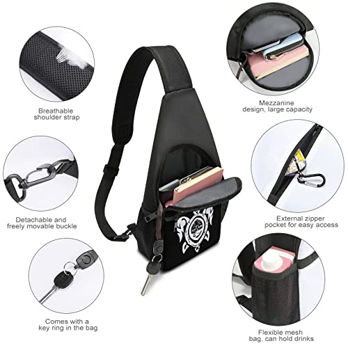 Guam Seal Turtle Crossbody Shoulder Bag Sling Backpack Travel Hiking Daypack Casual Chest Pack For Women Man One Size