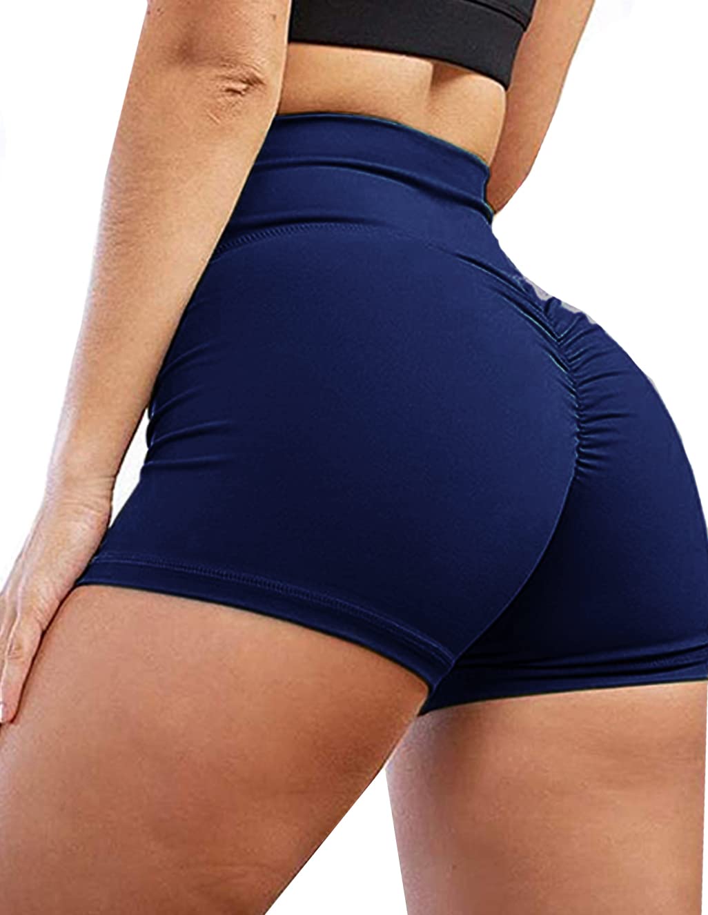 CROSS1946 Womens Workout Biker Shorts High Waist Tight Push Up Booty Short Butt Lift Yoga Legging