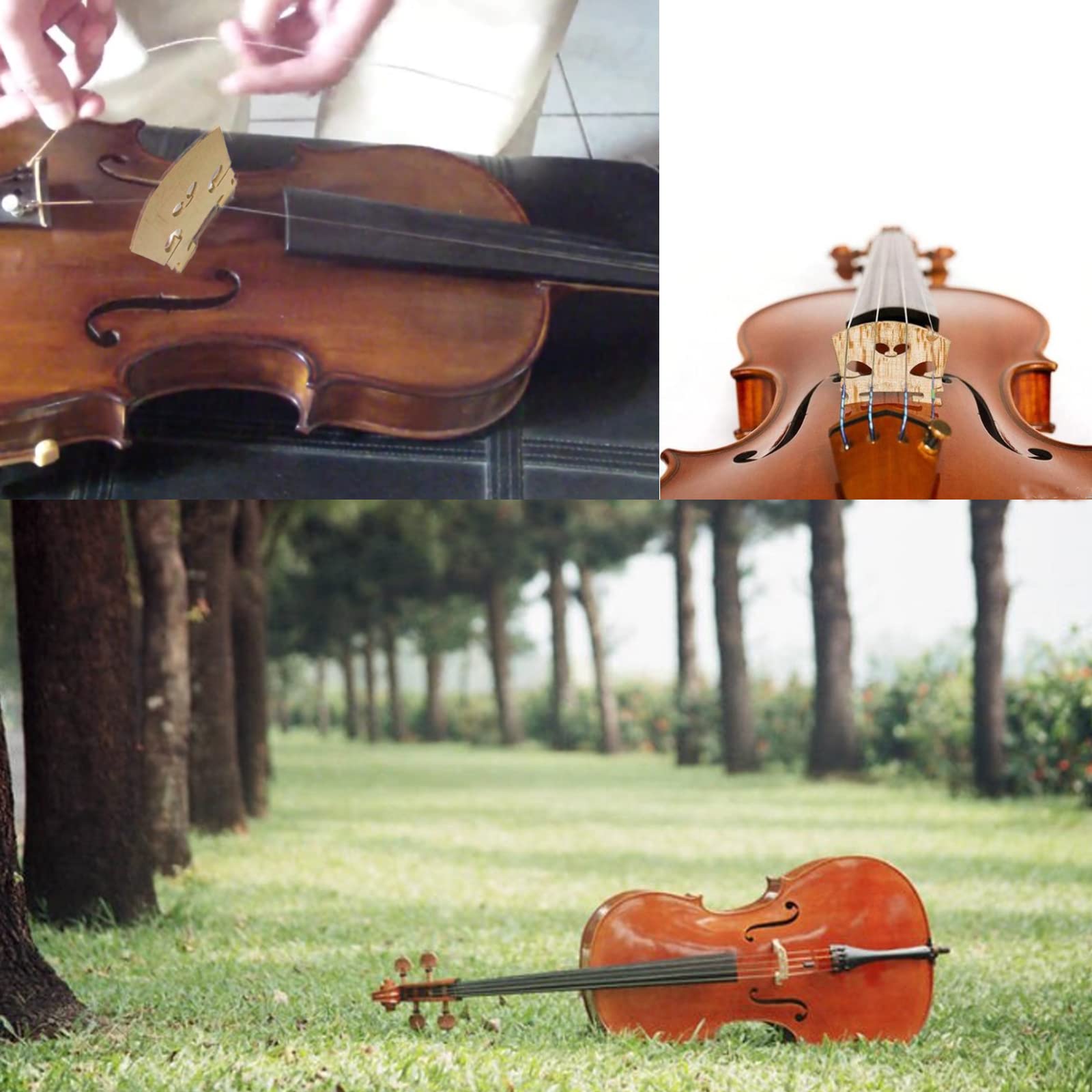 Cheerock 12Pcs Violin Bridge Set, 6 Size Maple Violin Bridge, Violin Bridge 4/4 3/4 1/2 1/4 1/8 1/16 Violin Parts And Accessories