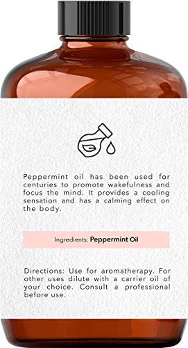 Brooklyn Botany Peppermint Essential Oil - Huge 4 Fl Oz - 100% Pure and Natural - Premium Grade with Dropper - for Aromatherapy and Diffuser