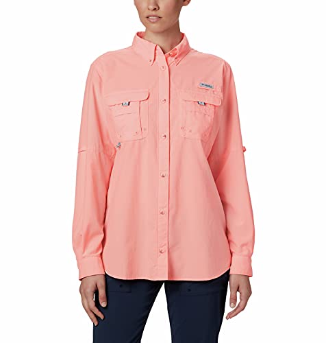 Columbia Women's PFG Bahama II Long Sleeve Shirt, Tiki Pink, X-Small