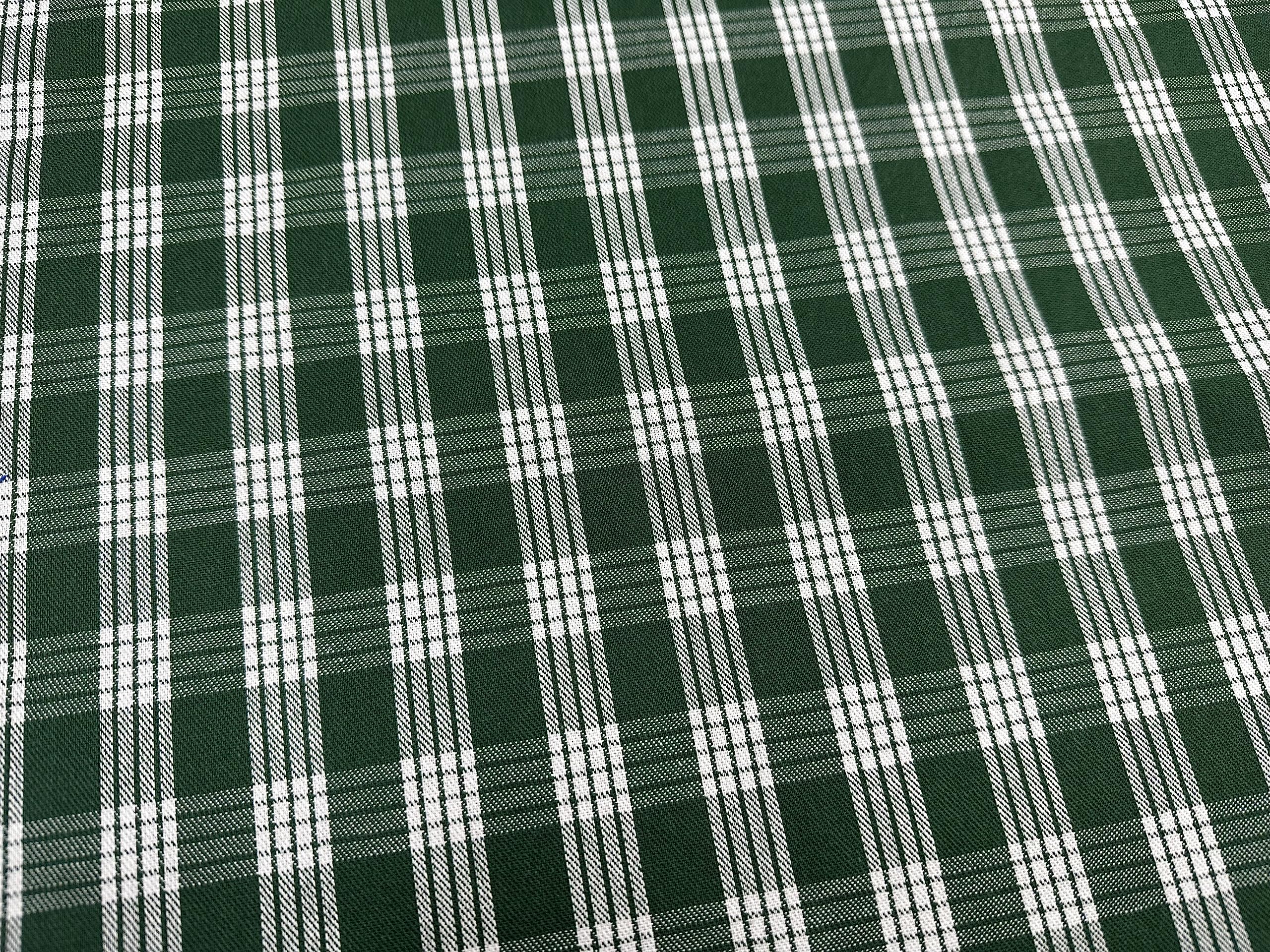 Forest Green Woven Palaka 100% Cotton Sold by The Yard