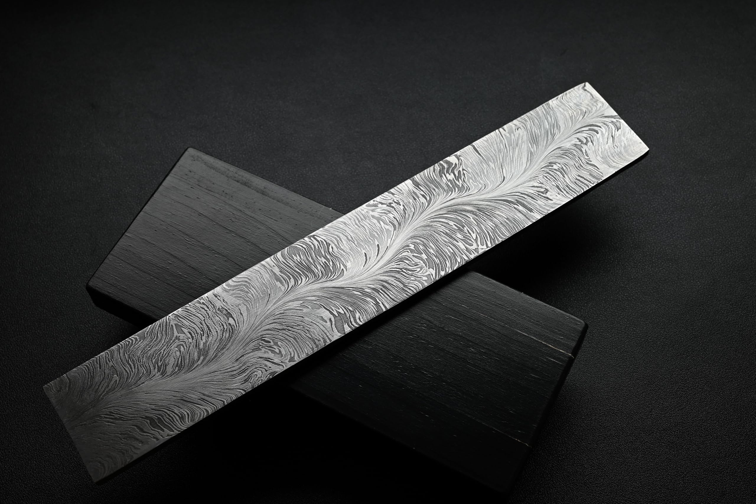 Forged Factory Damascus Steel Billet for Knife Making, Snake Pattern, 12 inches