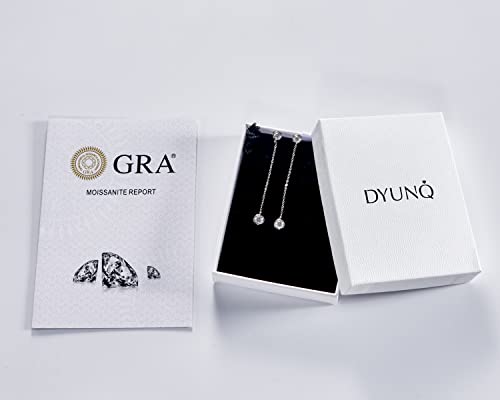 DYUNQ Moissanite Dangle Earrings, 925 Sterling Silver Hypoallergenic Long Lab Created Diamond Earrings, Jewelry Gifts